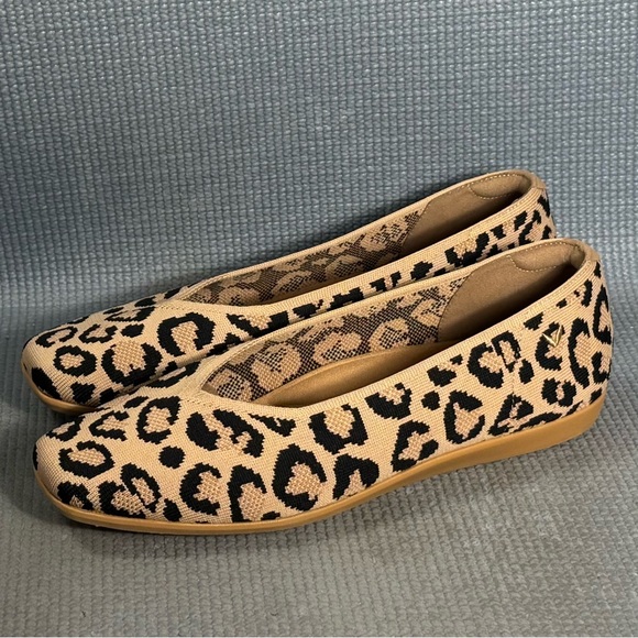 Vivaia | Shoes | Vivaia Margot Leopard Print Walker Stretch Knit Ballet ...